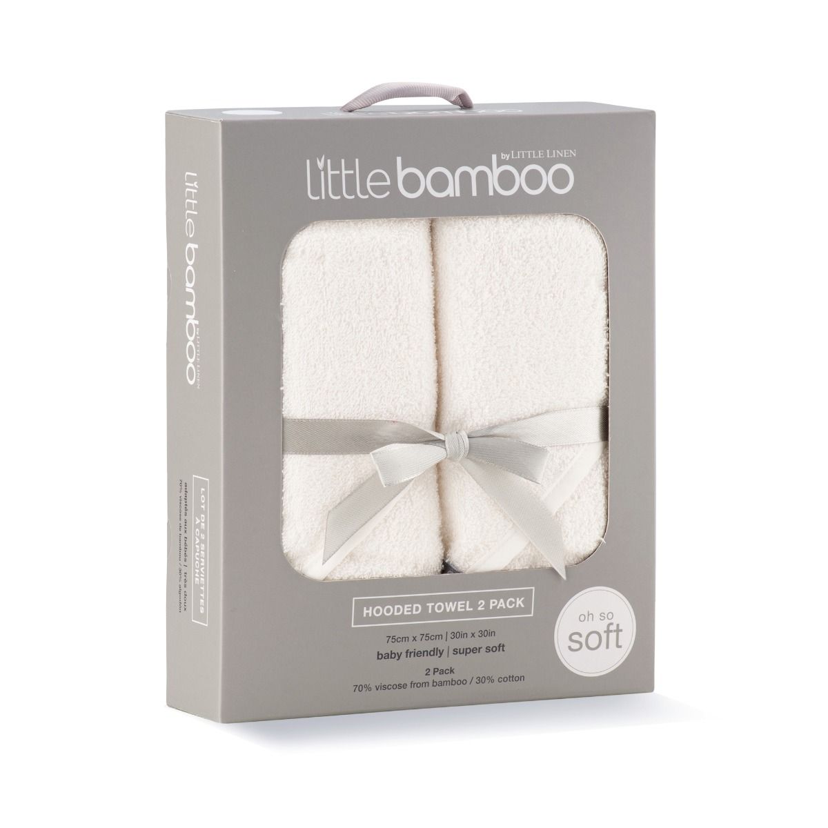 Little Bamboo Hooded Towel 2pk - Natural
